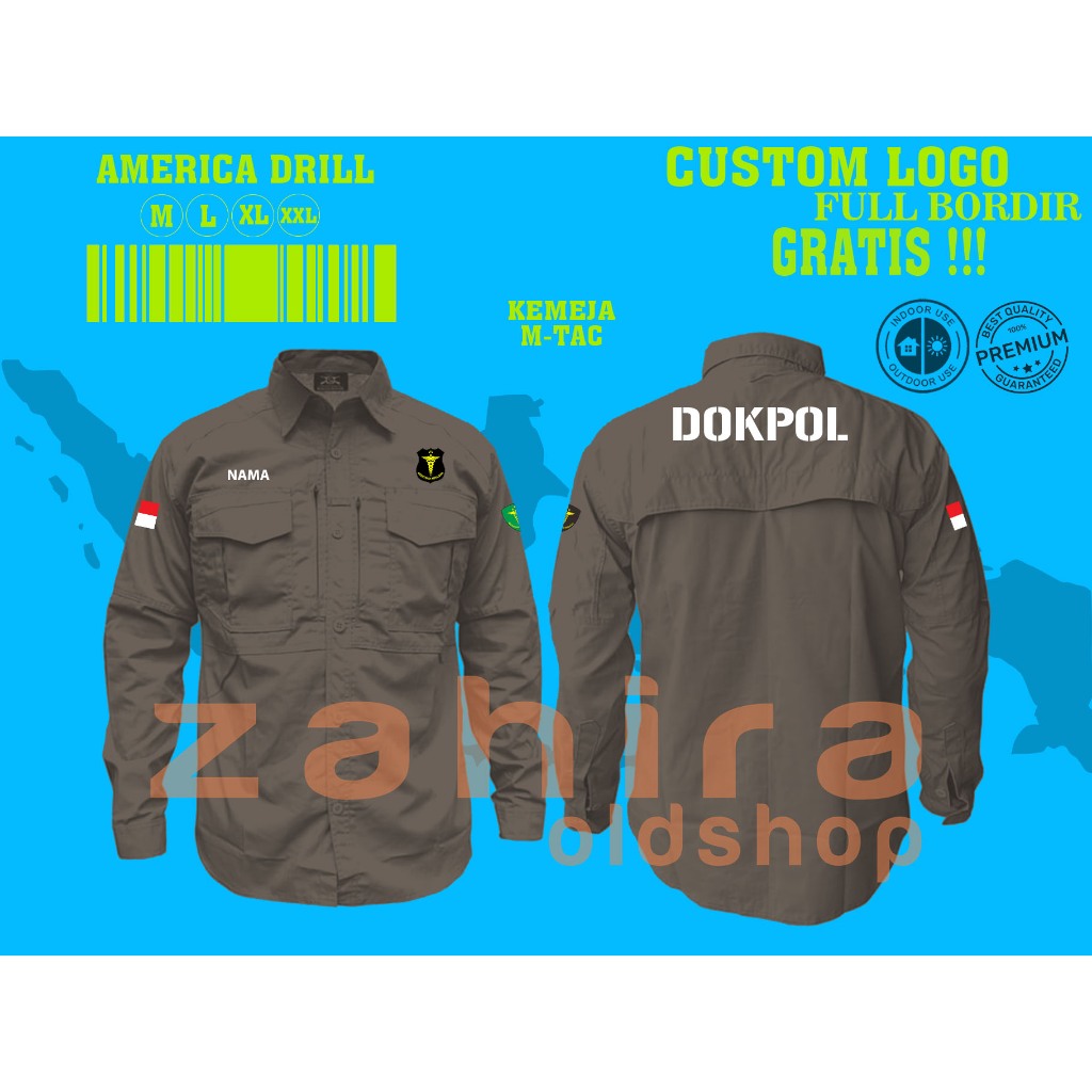 Jual Kemeja M-tac Kemeja Lapangan Kemeja Lengan Panjang cutom DOKPOL ...