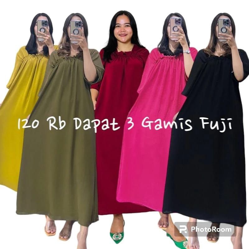 Jual Daster 100 dapat 3 Midi Zara Cringkle Airflow Lengan 7/8 Gamis ...