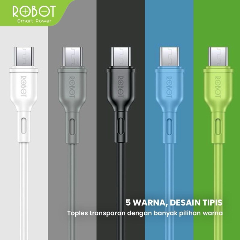 Jual Kabel data ROBOT RBM100 RBM100s micro usb 2A 100cm / kabel data bulat robot RBM100 RBM100s ...