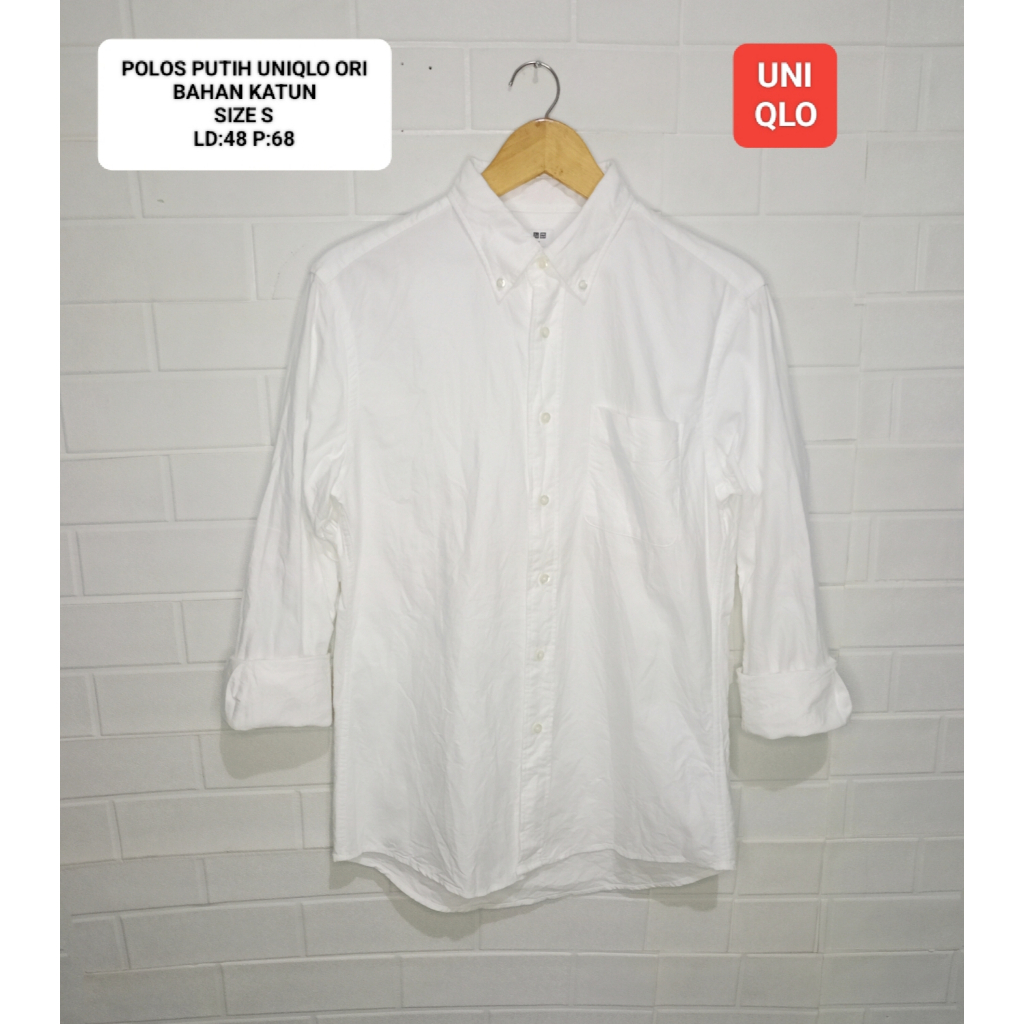 Jual KEMEJA PUTIH UNIQLO ORI SIZE S BAHAN KATUN | Shopee Indonesia