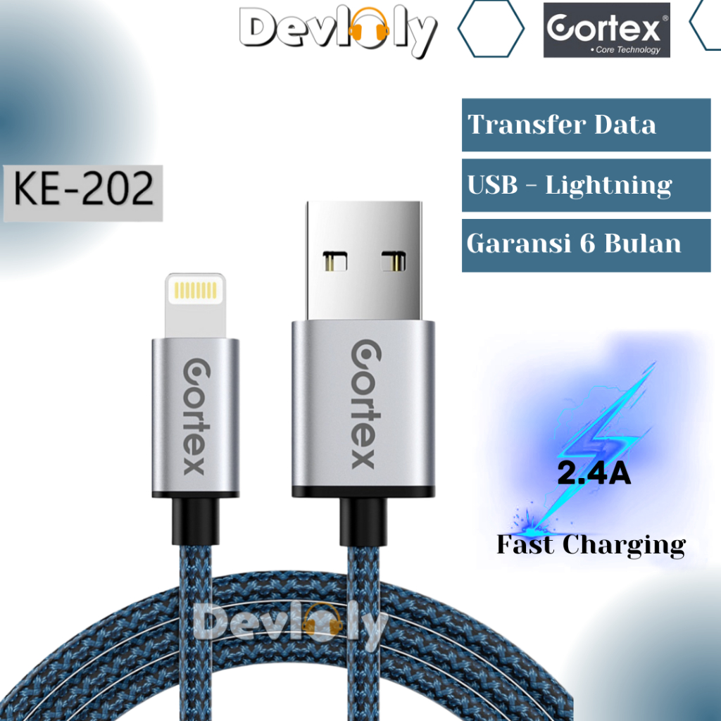 Jual Cortex KABEL iPh KE-202 Kabel Usb to Lightning Iph 13 12 11 X 8 7 ...