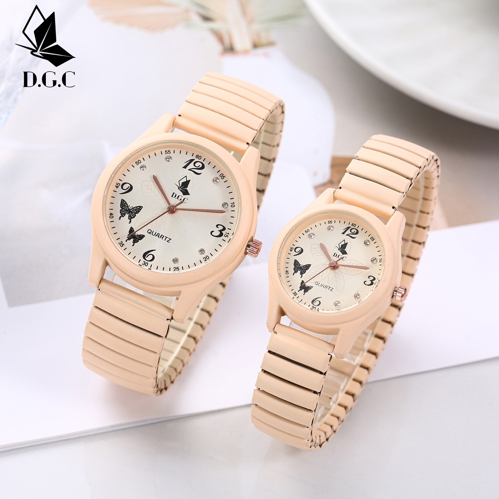 Jual Jam Tangan Couple Pria Wanita Elegan Kupu-Kupu Tali Elastis Analog ...