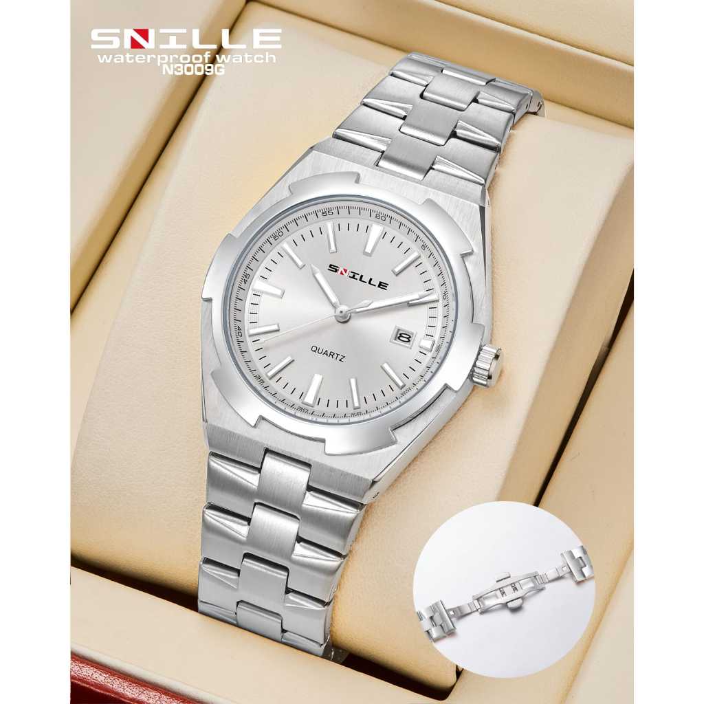 Jual JAM TANGAN PRIA/WANITA SNILLE N3009 RANTAI STAINLESS STELL/JAM ...