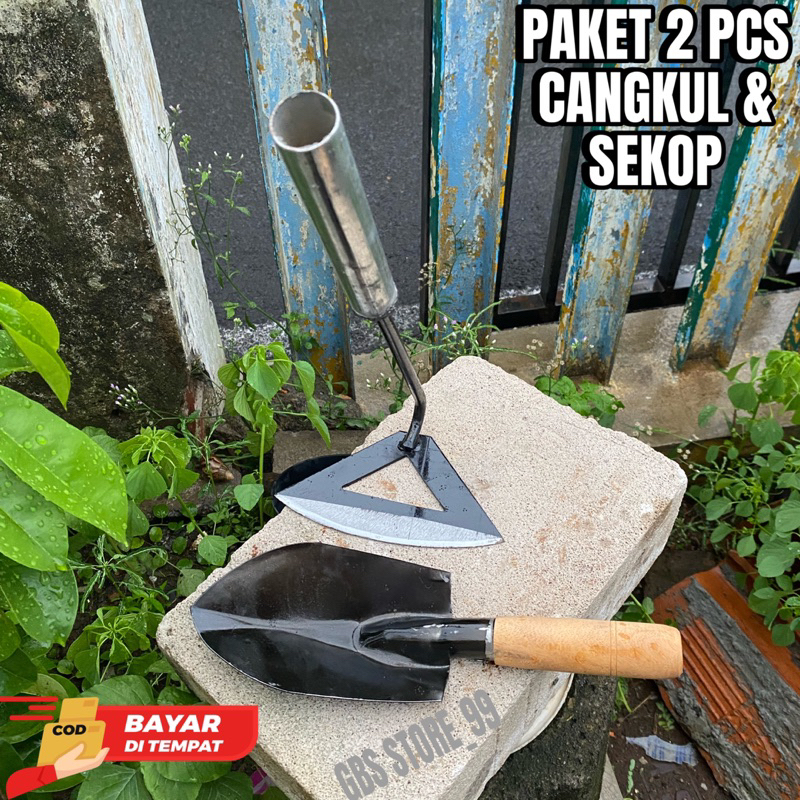 Jual PAKET 2 PCS CANGKUL LUBANG TENGAH DAN SEKOP TANAMAN - CANGKUL ...