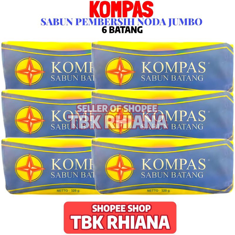 Jual Sabun Batangan Kompas Kuning Big Size/Ukuran Besar 320gr 6 Batang ...