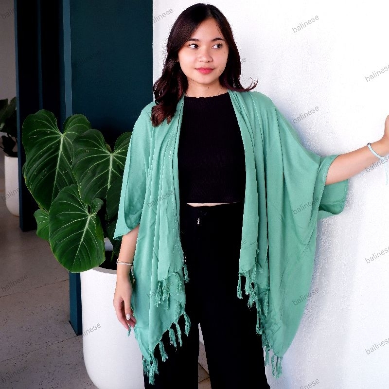 Jual Cardigan Pantai Auter Polos Bali Outer Rumbai Rayon Allsize ...