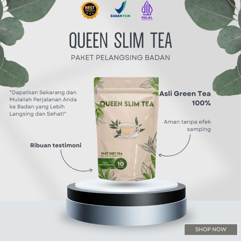 Jual QUEEN SLIM TEA I Teh Pelangsing Herbal Aman Untuk Busui | Shopee ...