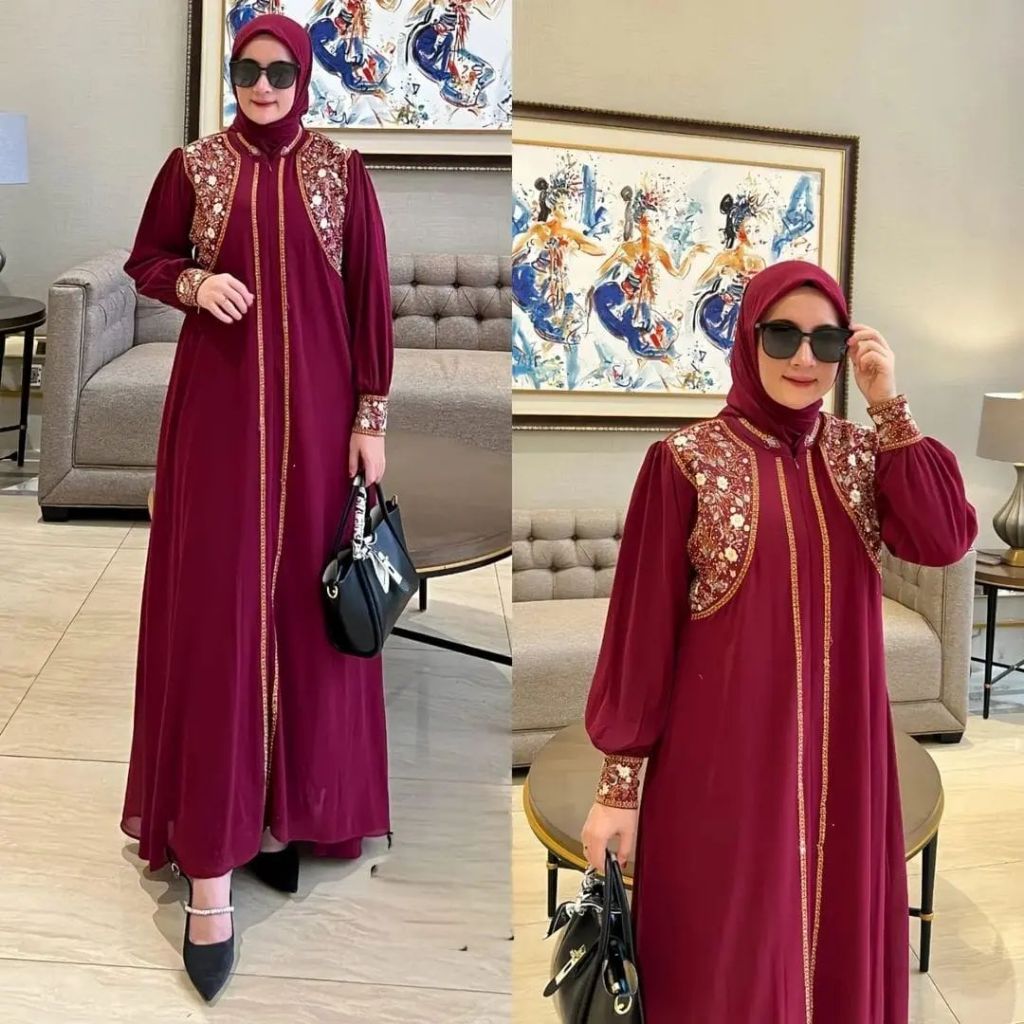 Jual Abaya Syahira Set Abaya Syar'i Abaya Set Arab Abaya Set Ceruty ...