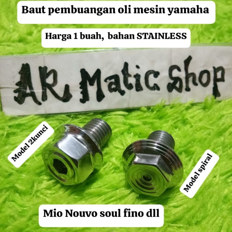 Jual BAUT PEMBUANGAN OLI MESIN STAINLESS 2kunci spiral MIO NOUVO SOUL MX FINO | Shopee Indonesia