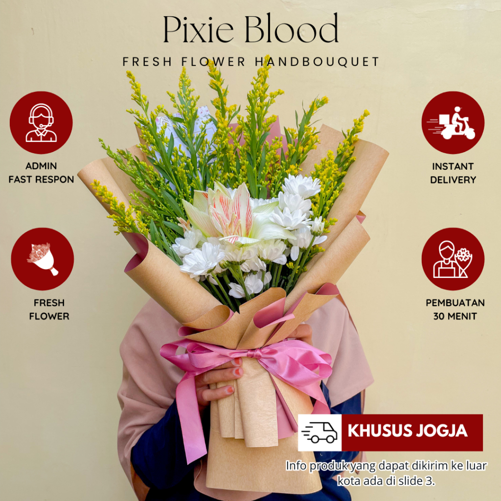 Jual Fresh Hand Bouquet Jogja Buket Bunga Segar Asli Kado Hadiah Wisuda Graduation Sidang ...