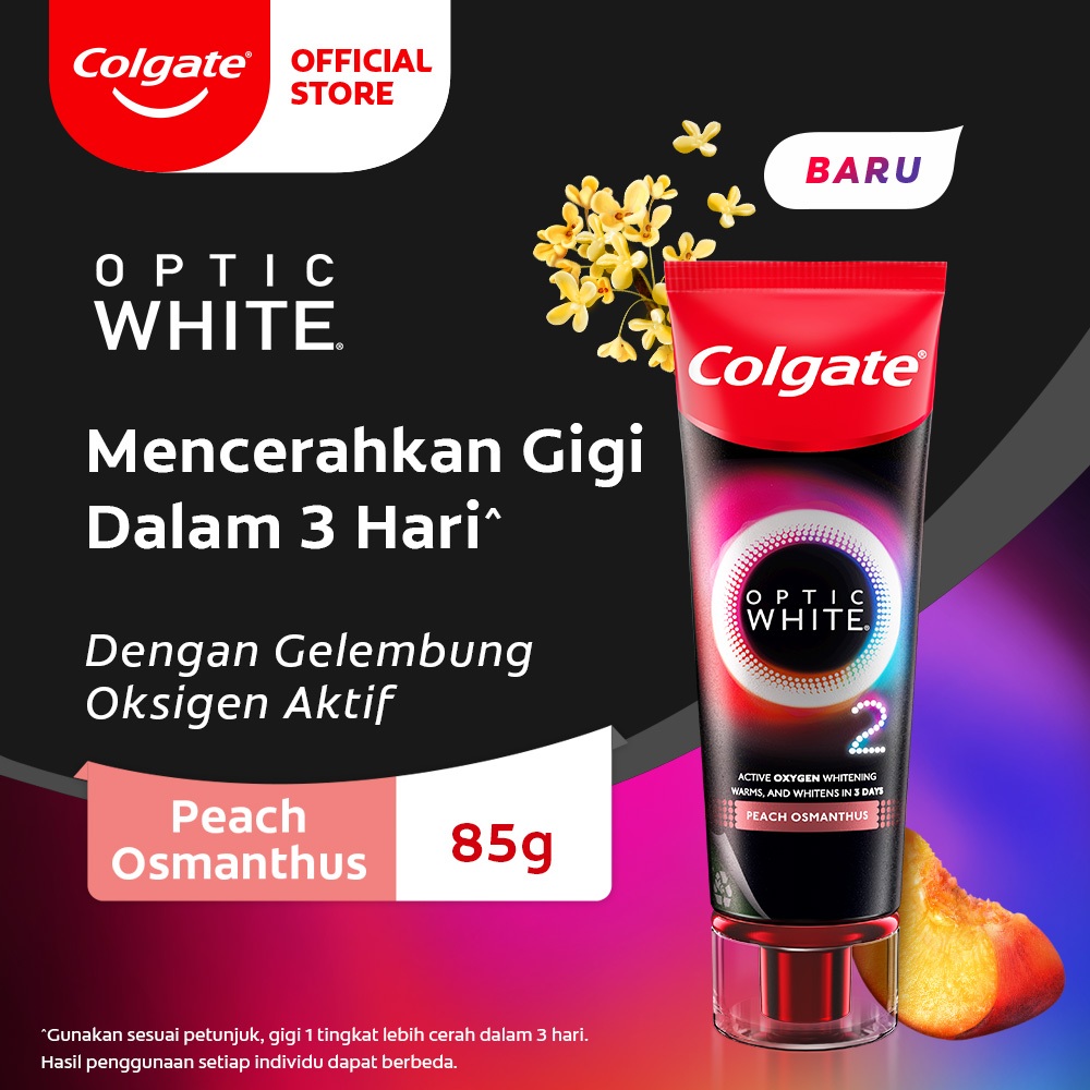 Jual Colgate Optic White O2 85g Peach Osmanthus - Pasta Gigi Pemutih ...