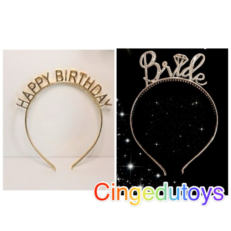 Jual Bando / bondu tulisan Happy Birthday bride to be bridal shower ...