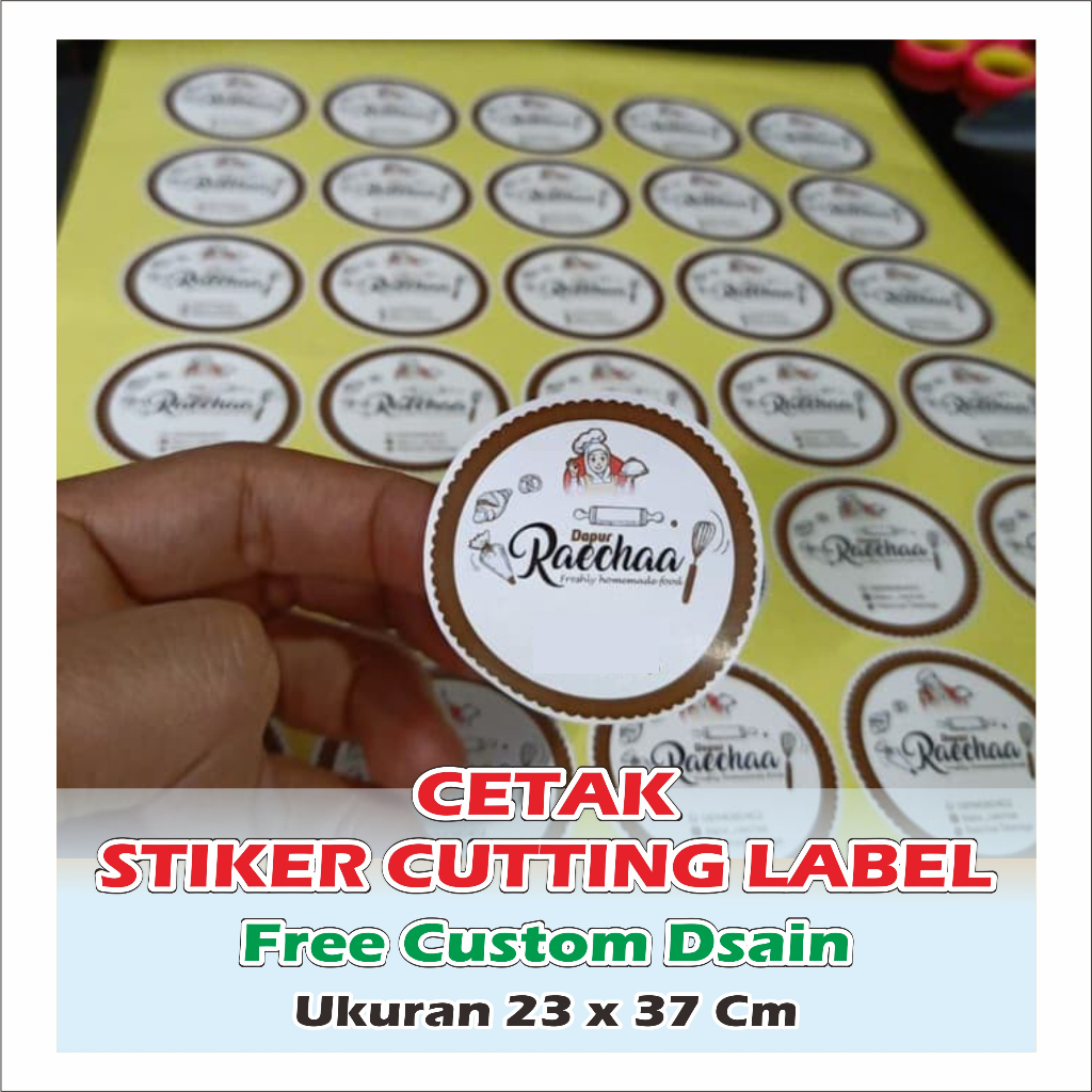 Jual Cetak stiker label cutting cromo custom stiker label makanan ...