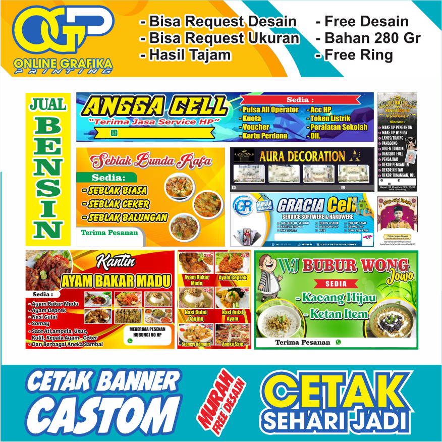 Jual Cetak Spanduk Banner / Cetak Bacdrop / Cetak Baliho / Bahan 280 Gr ...
