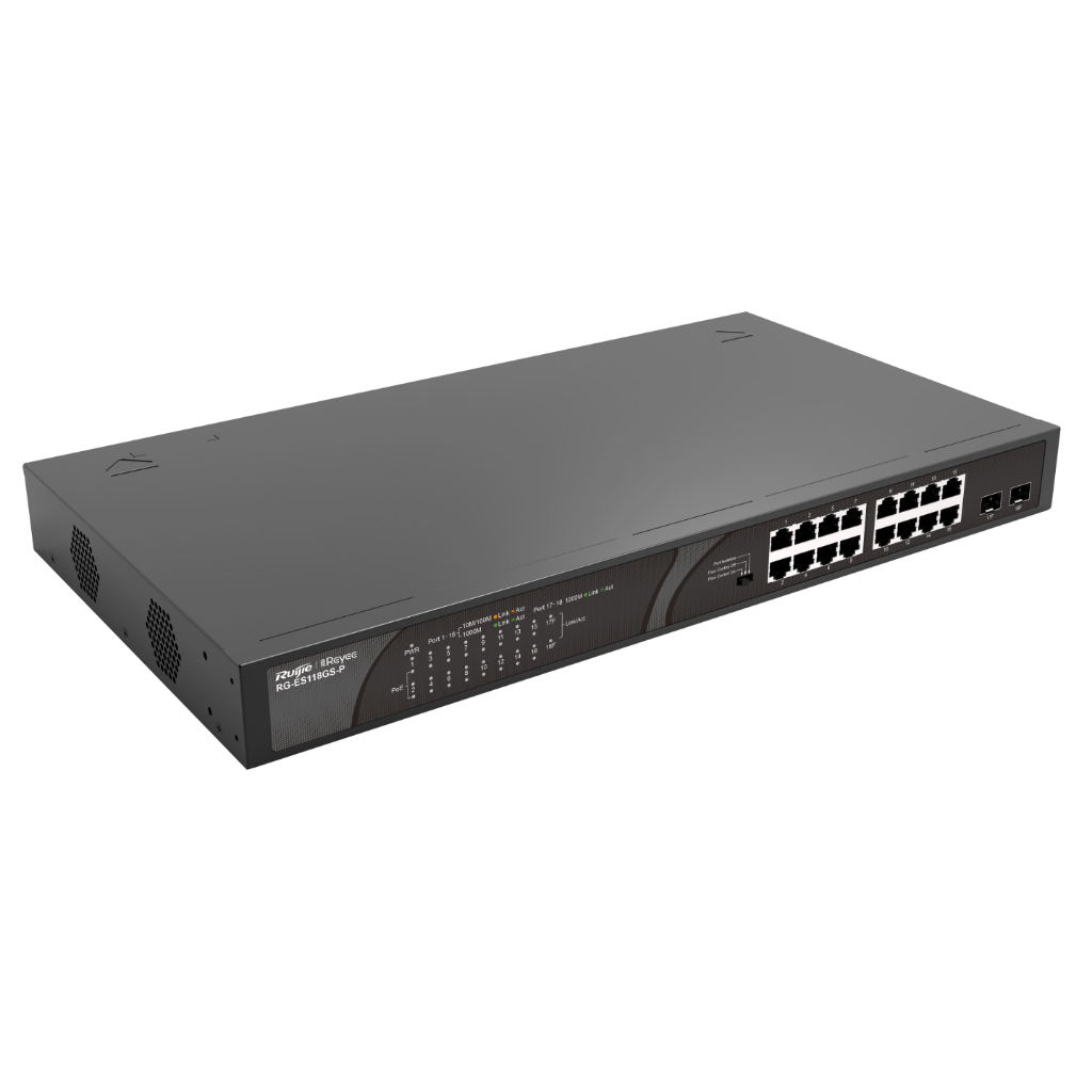 Jual Ruijie RG-ES118GS-P, 18-port 10/100/1000Mbps Unmanaged PoE Switch ...