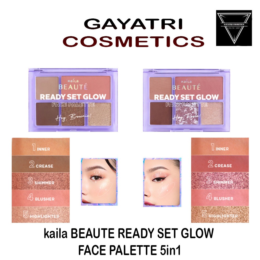 Jual KAILA BEAUTE Ready Set Glow Face Palette 5in1 Blush Eyeshadow ...