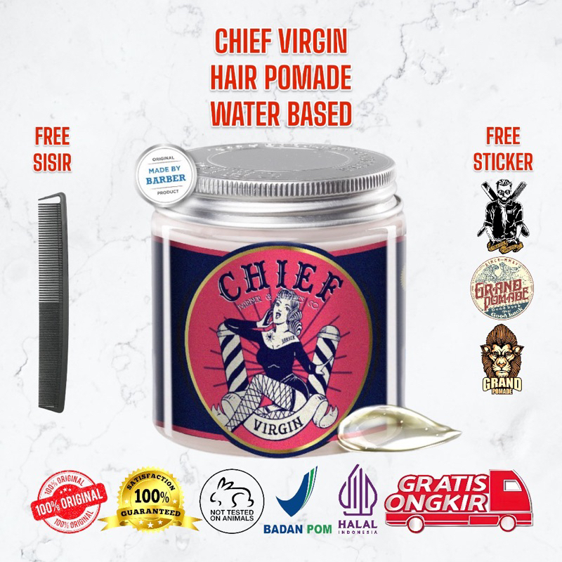 Jual CHIEF VIRGIN POMADE WATER BASED / CHIEF POMADE VIRGIN (GRATIS ...