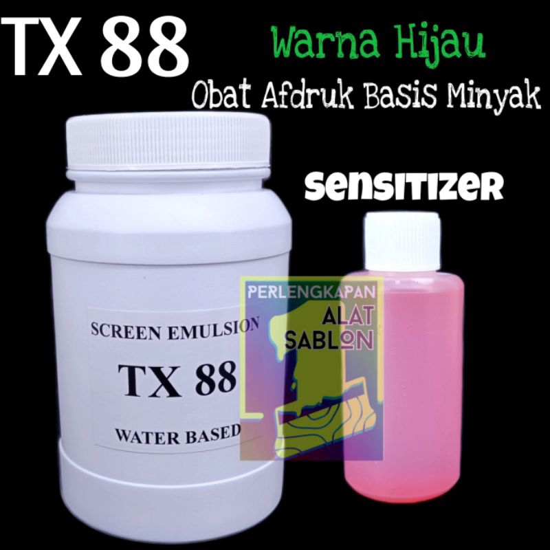 Jual TX 88 AFDRUK SABLON SCREEN EMULSION BASIS MINYAK HIJAU 1KG ...
