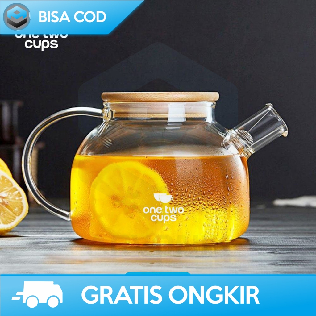 Jual TEA POT TEKO TEH DENGAN SARINGAN PITCHER INFUSER KACA TRANSPARAN ...