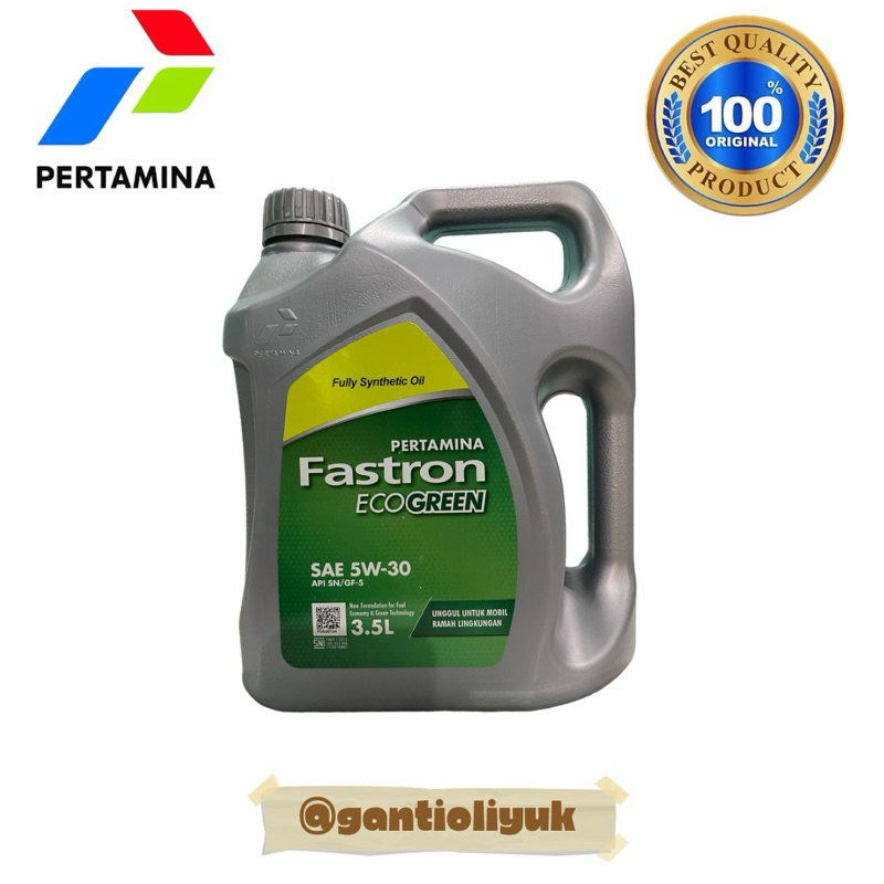 Jual Oli Mesin Pertamina Fastron Ecogreen SAE 5W-30 (3,5 Liter ...