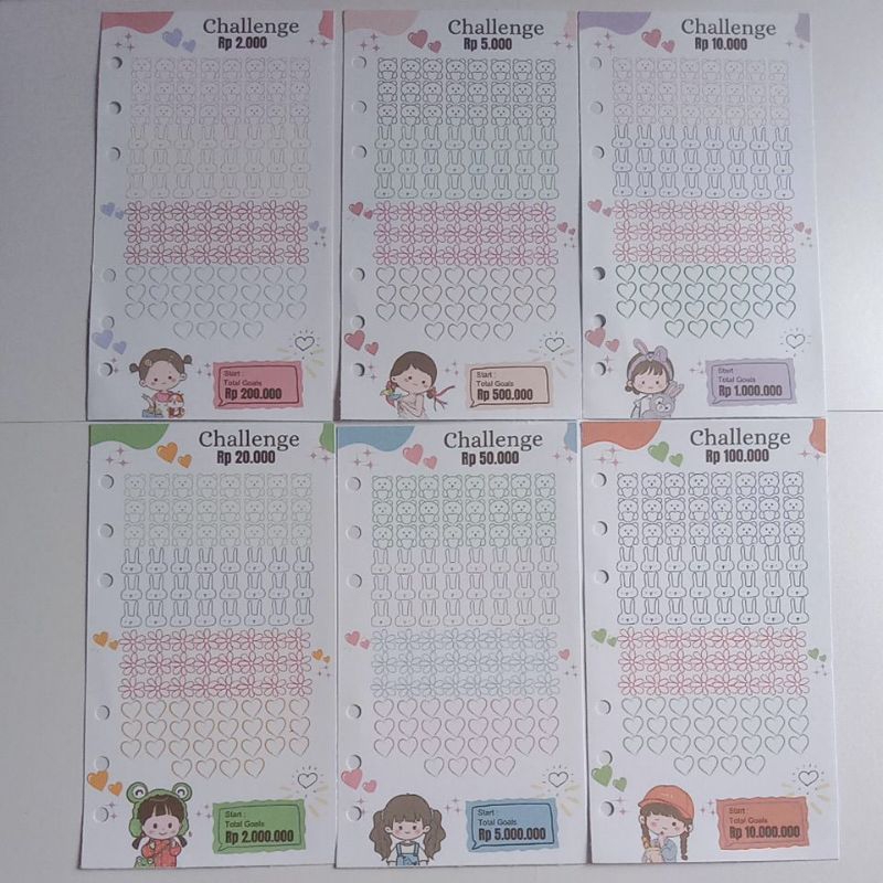 Jual Kertas Binder Saving Challenge A6 (isi 6 lembar) | Shopee Indonesia