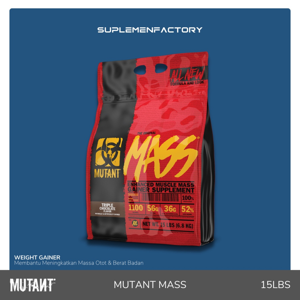 Jual Mutant Mass Muscle Weight Gainer 15 Lbs 6,8 Kg | Shopee Indonesia