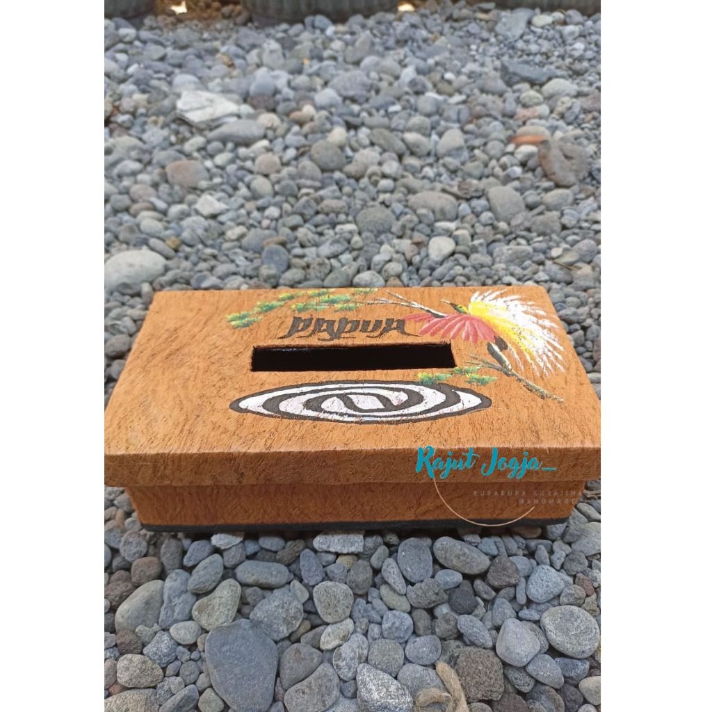 Jual BOX tisu kulit kayu/tempat tissu , tempat tissue papua , tempat ...