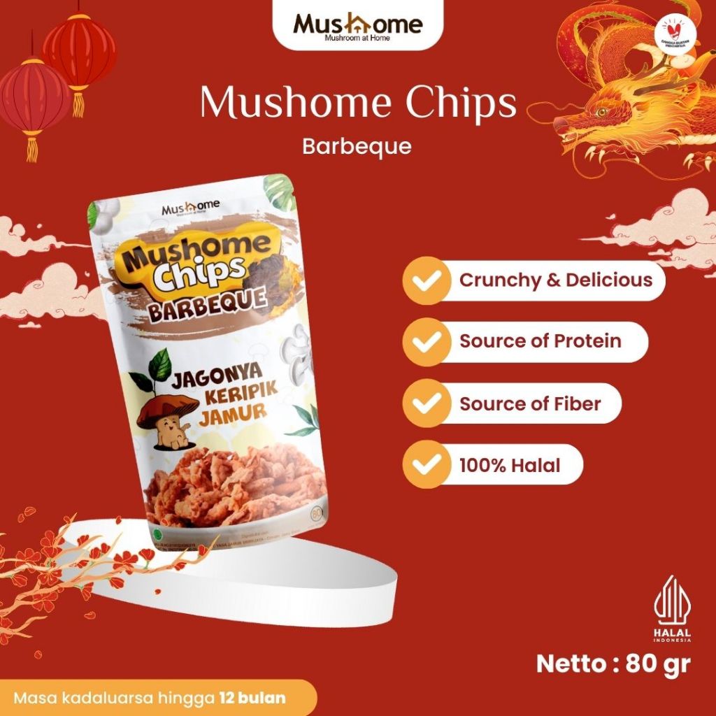 Jual Keripik Jamur Rasa Barbeque - Mushome Chips - Kaya Serat & Sumber ...