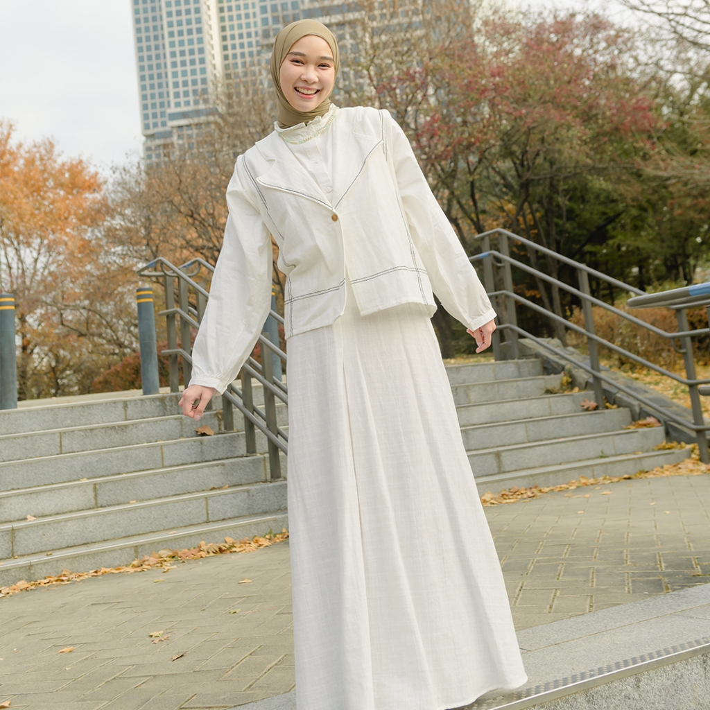 Jual Lozy Hijab - Haffa Set (One Set Linen Vest dan Rok) | Shopee Indonesia