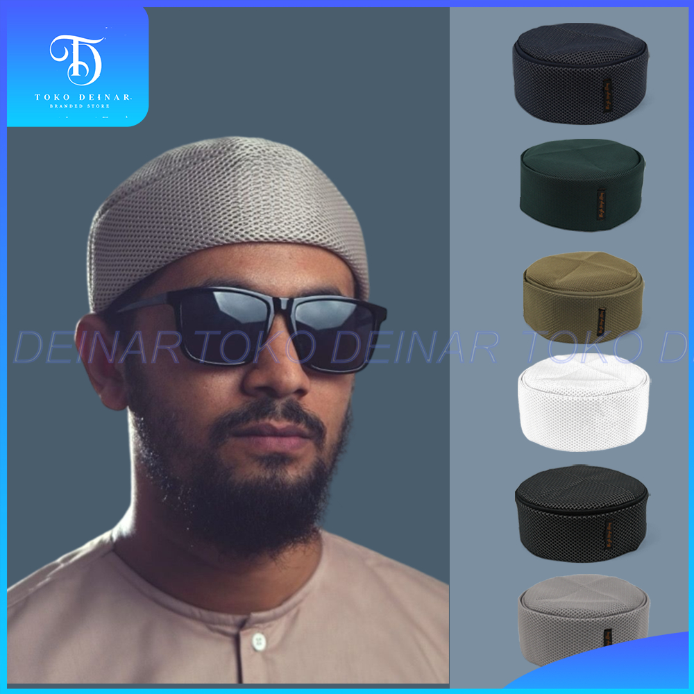 Jual Peci Lipat Mesir Habasya Jaring Premium Kopiah Hitam Putih Abu ...