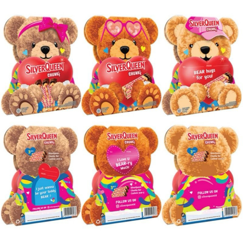 Jual SILVER QUEEN Bear bentuk beruang Edisi Valentine 2025 | Shopee ...