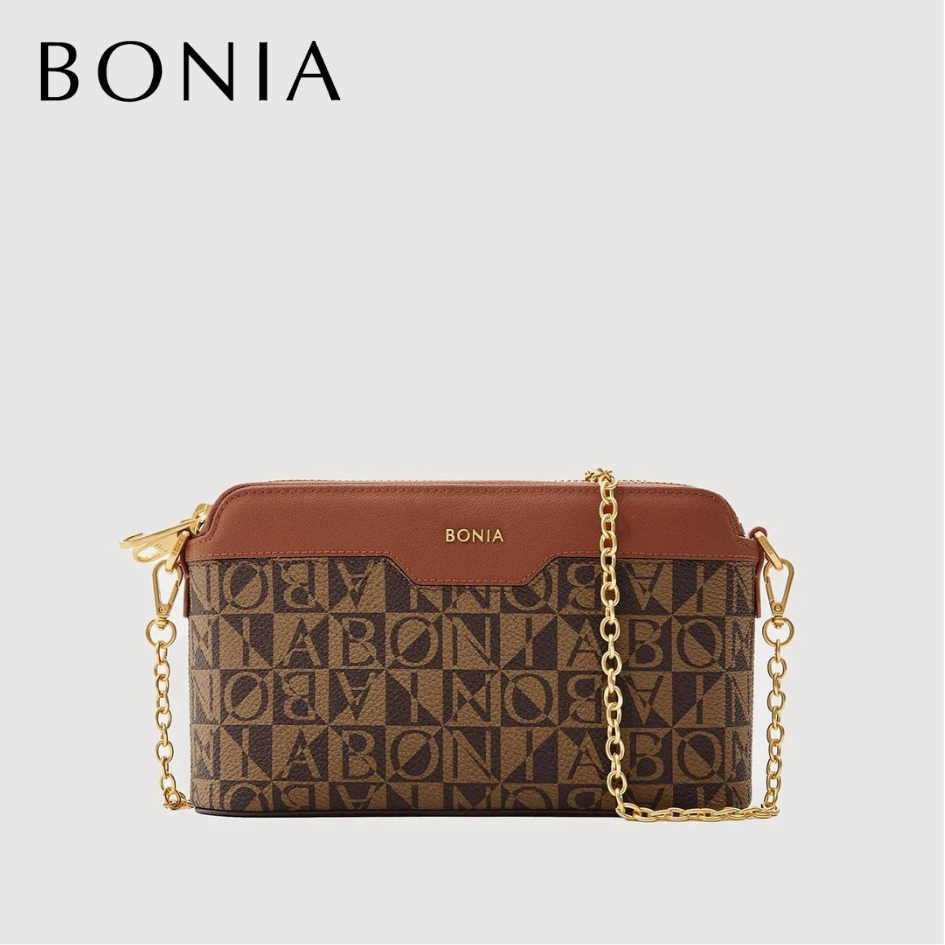 Jual Bonia - Ciccio Monogram Sling Bag Brown | Shopee Indonesia