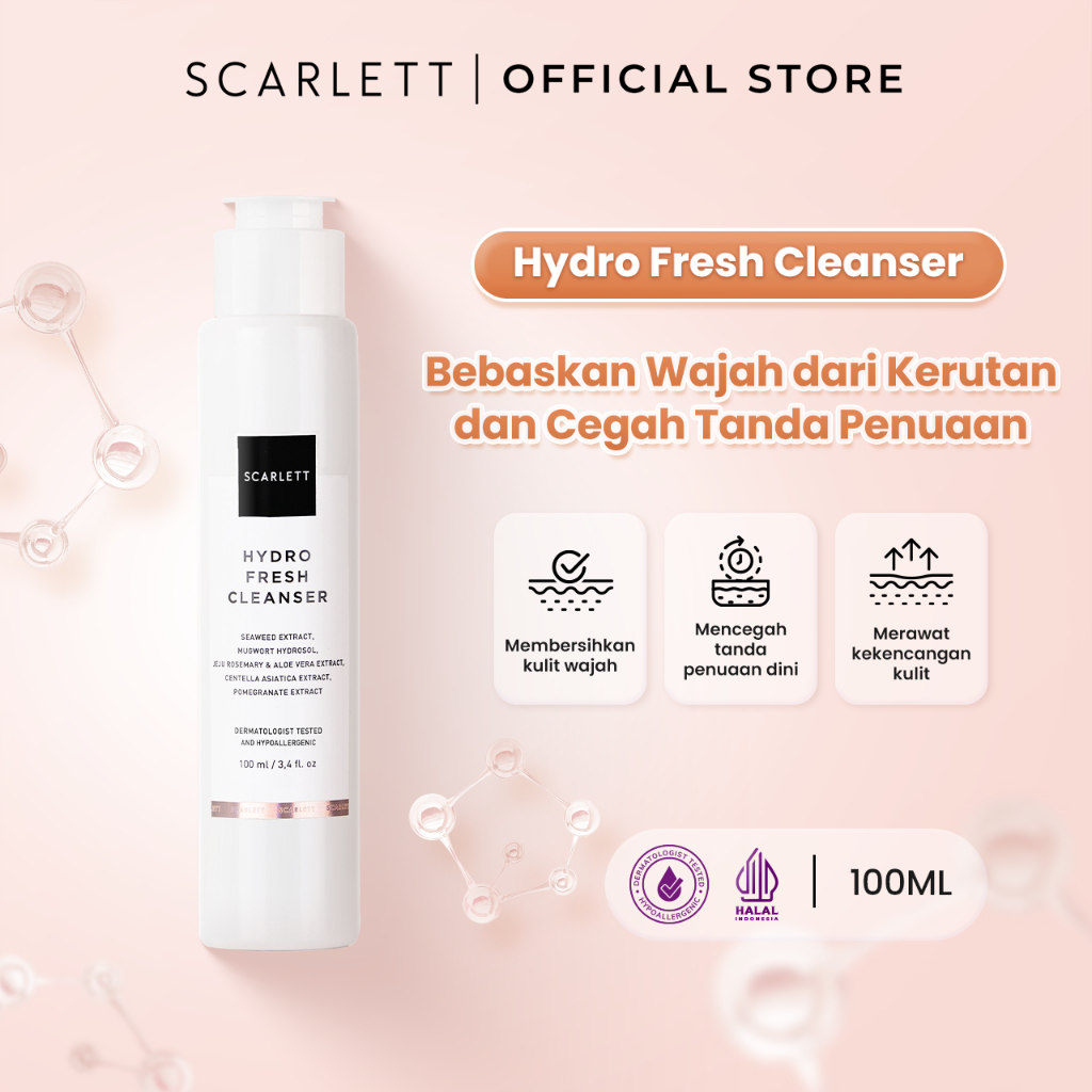 Jual Scarlett Whitening - Hydro Fresh Cleanser | Shopee Indonesia