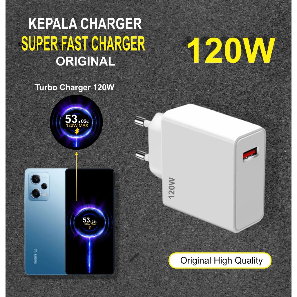 Jual Kepala Charger Fast Charging 120W Batok M12 Pengisian Daya Super ...