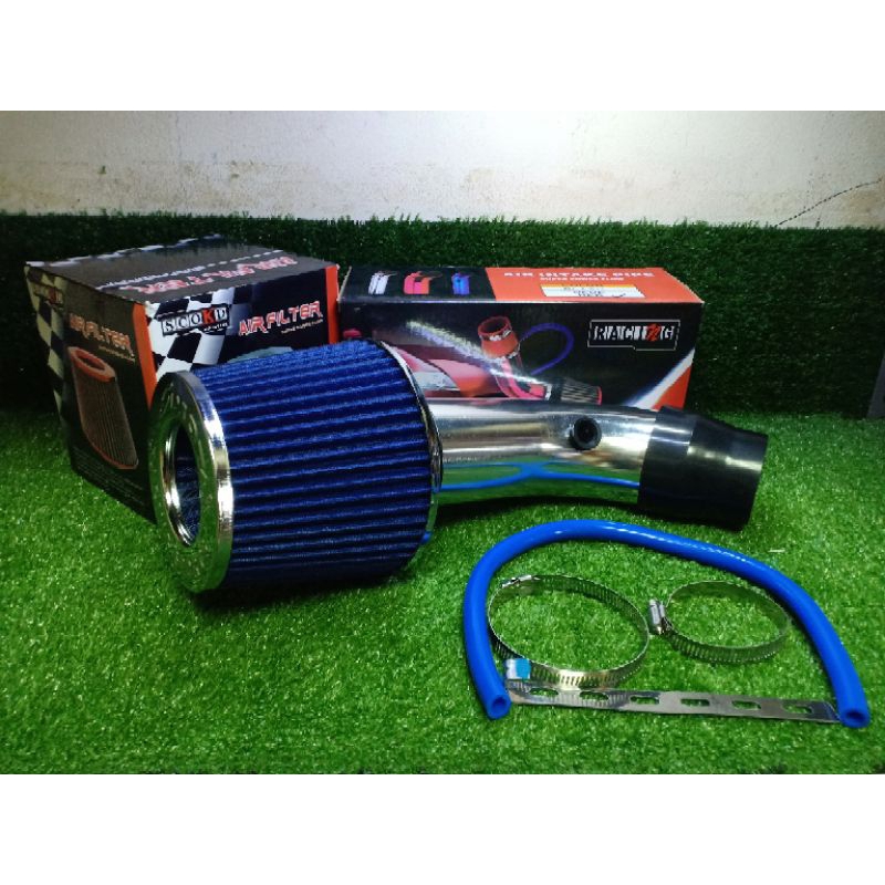 Jual Paket Open Filter Mobil Racing Simota Biru + Pipa Intake Silver ...
