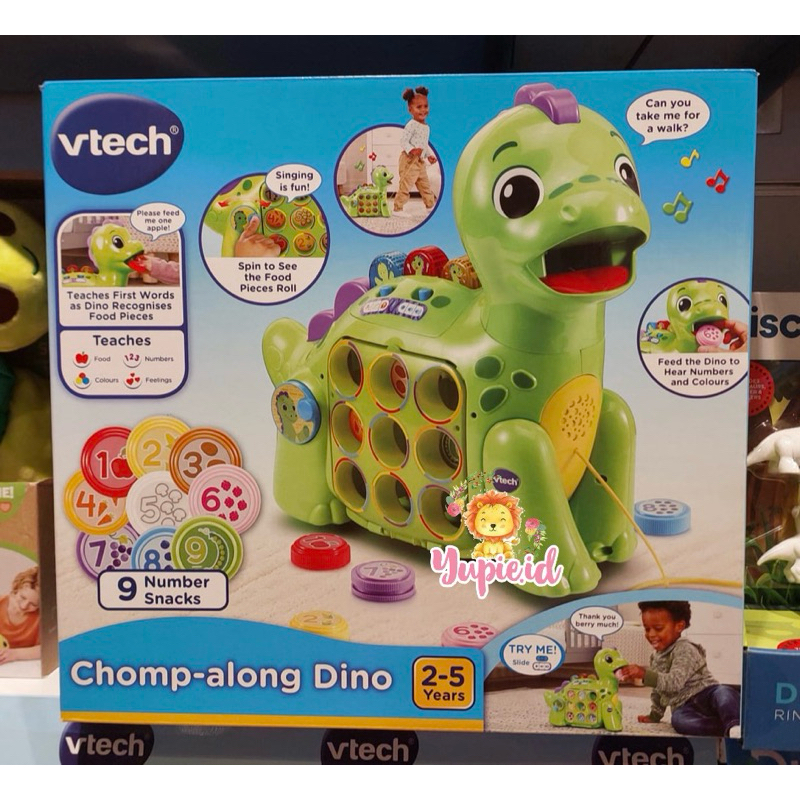 Jual Vtech Chomp along green dino playset kids | Shopee Indonesia