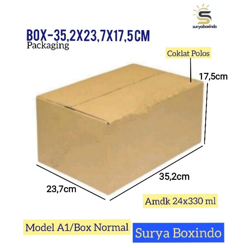 Jual Box 35.2x23.7x17.5 cm{ amdk 24x330m}/Kardus/packaging/Box Normal ...