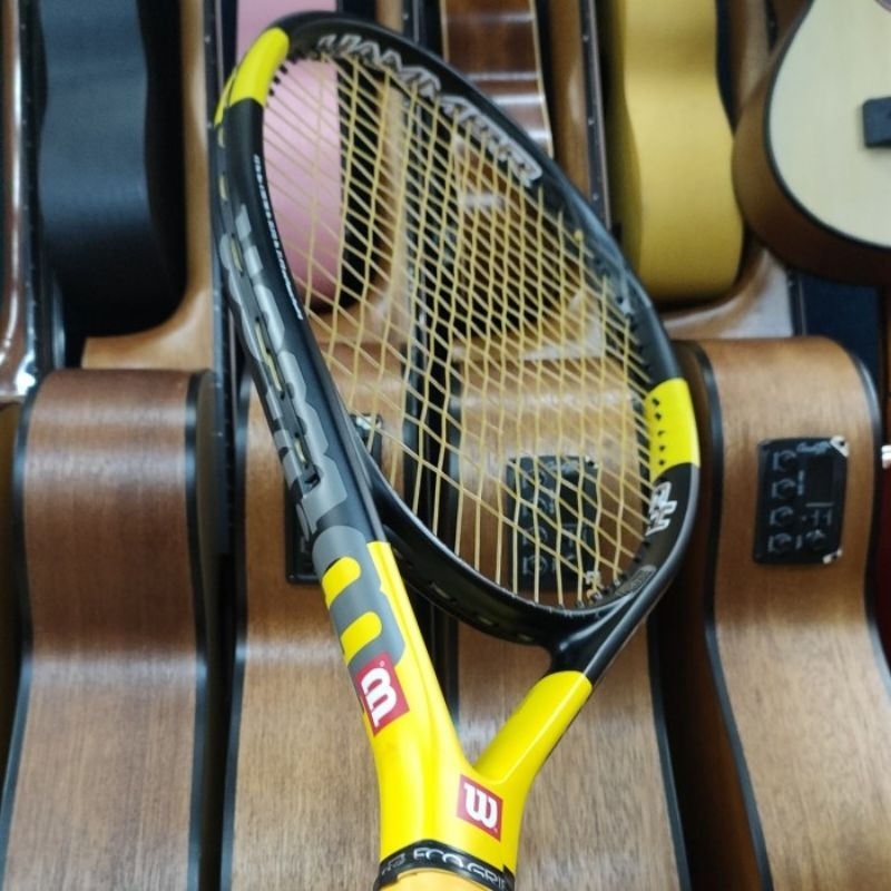 Jual Raket Tenis Wilson Hammer Siap Pakai Ada Tas Yellow | Shopee Indonesia