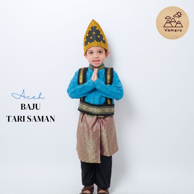 Jual VAMERU - BAJU ADAT ACEH ANAK TARI SAMAN LAKI LAKI | Shopee Indonesia