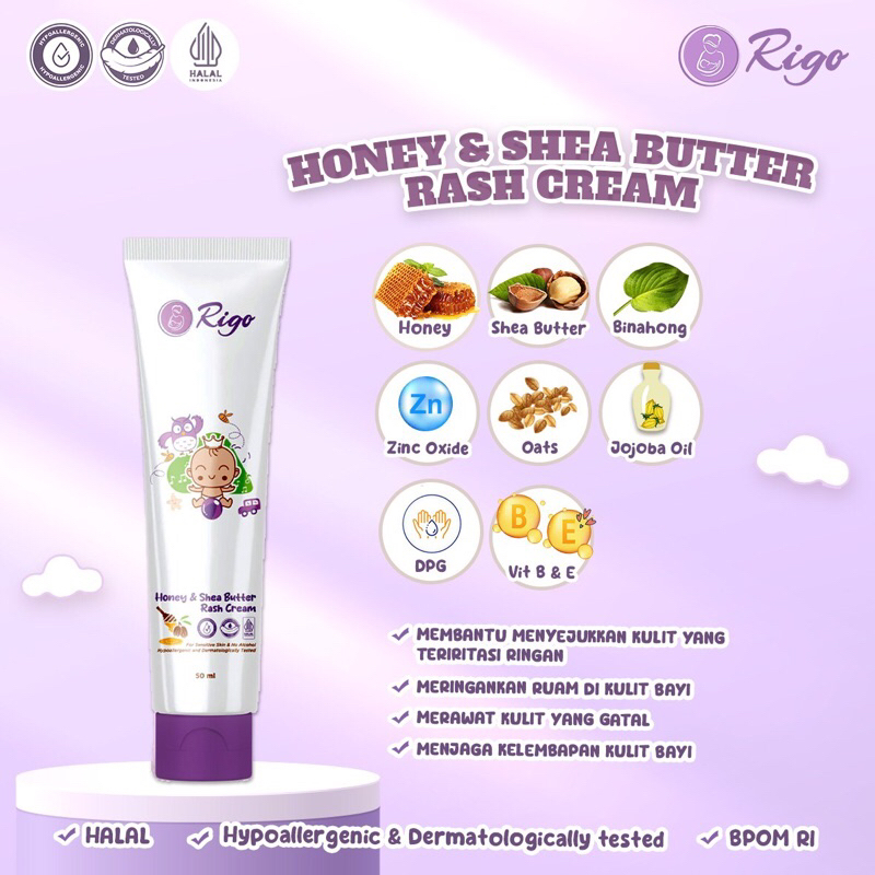 Jual RIGO HONEY & SHEA BUTTER RASH CRAM 50 ML | Shopee Indonesia