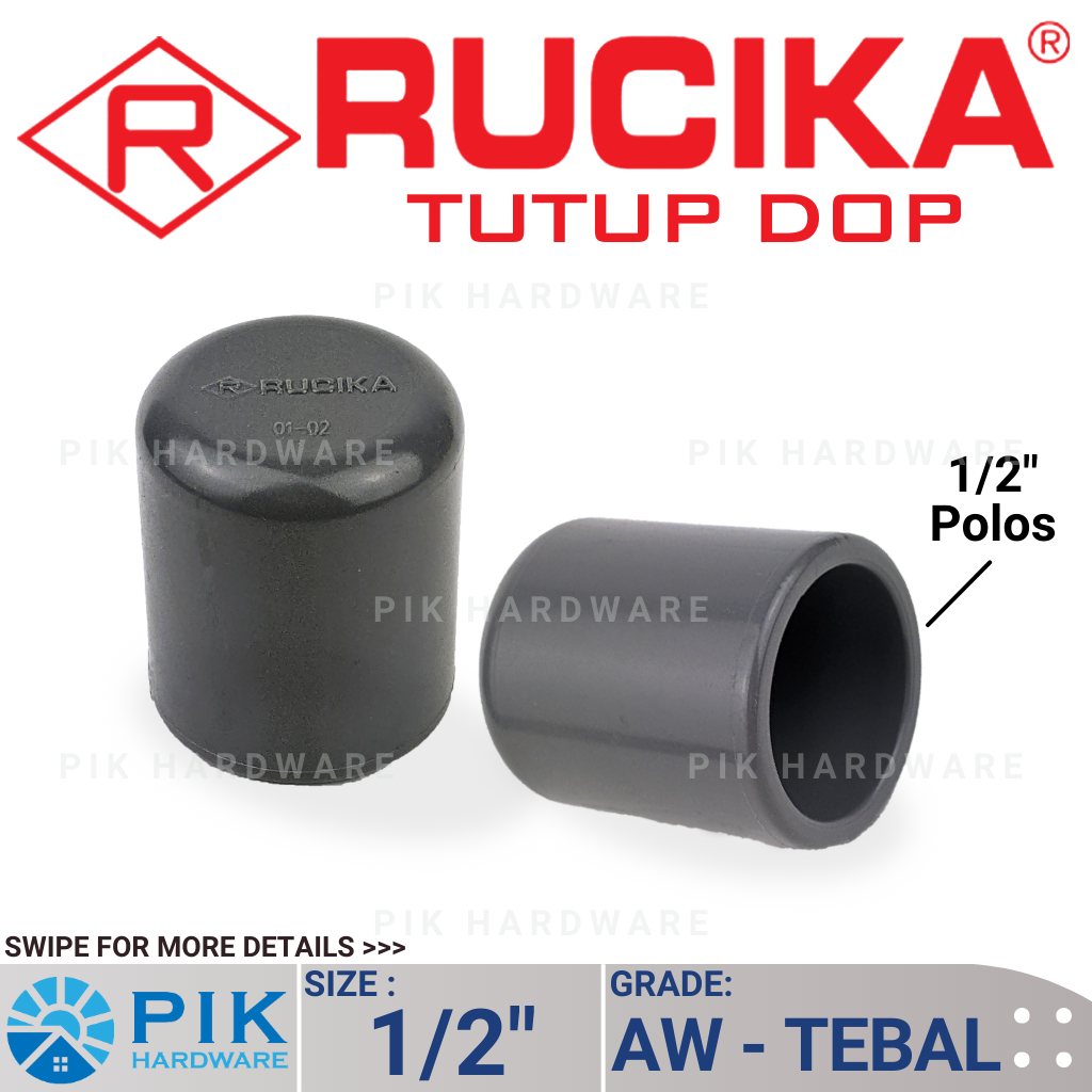 Jual Dop 1/2 inch Rucika AW - Tutup pipa 1/2" Cap 1/2 inci Plug polos 1/2in - fitting pipa ...
