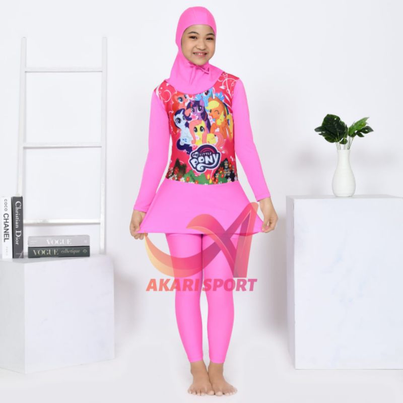 Jual BAJU RENANG ANAK MUSLIM TK SD 3-12TAHUN HIJAB GAMBAR SPANDEK ...