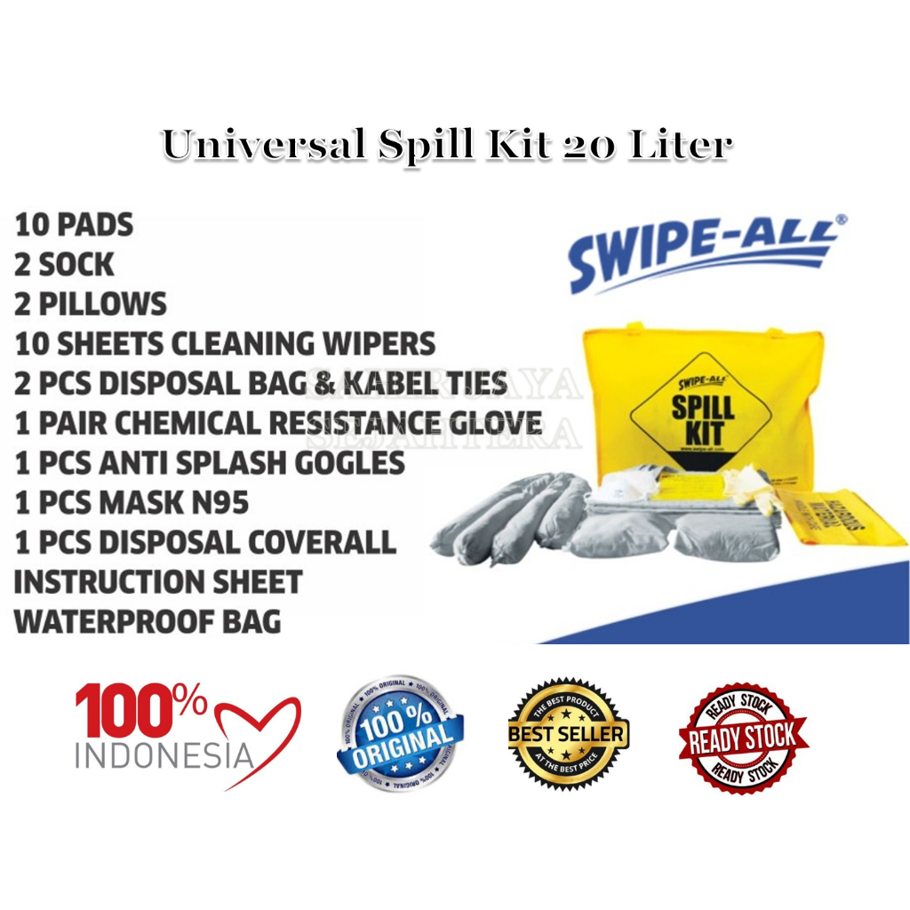 Jual Universal Spill Kit 20 Liter SWIPE ALL Kemasan Soft Bag Harga Murah | Shopee Indonesia