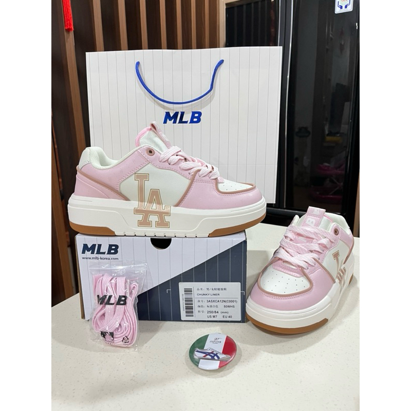 Jual Sepatu MLB Liner Basic Los Angeles Dodgers “ Pink “ | Shopee Indonesia
