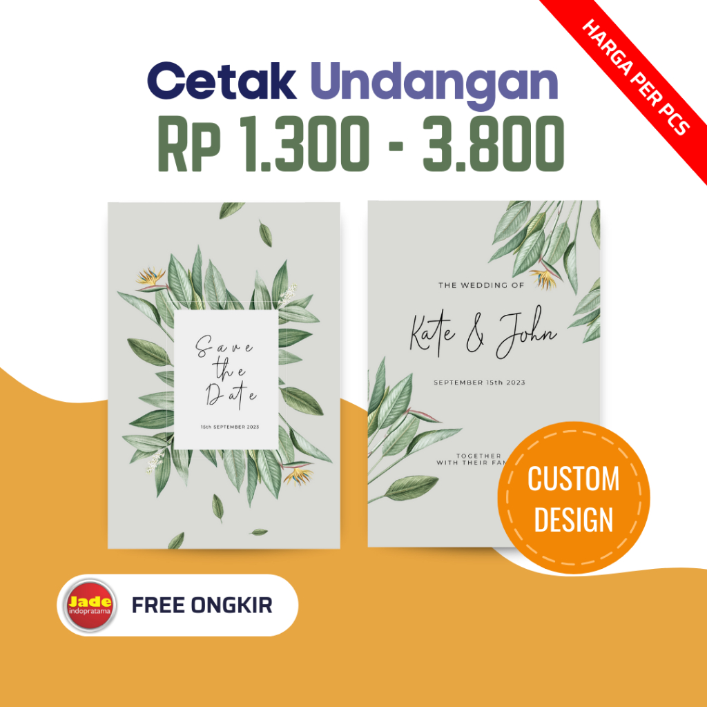 Jual [JADE] Cetak Undangan Wedding A5 Undangan Pernikahan Undangan ...
