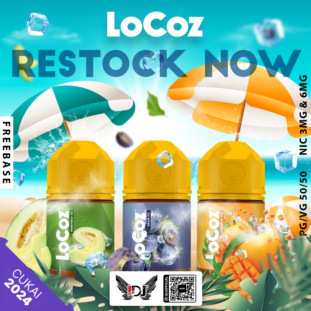 Jual [ LIQUID FREEBASE ] Locoz Fruity Series 3mg & 6mg 60ml | Grape Ice ...