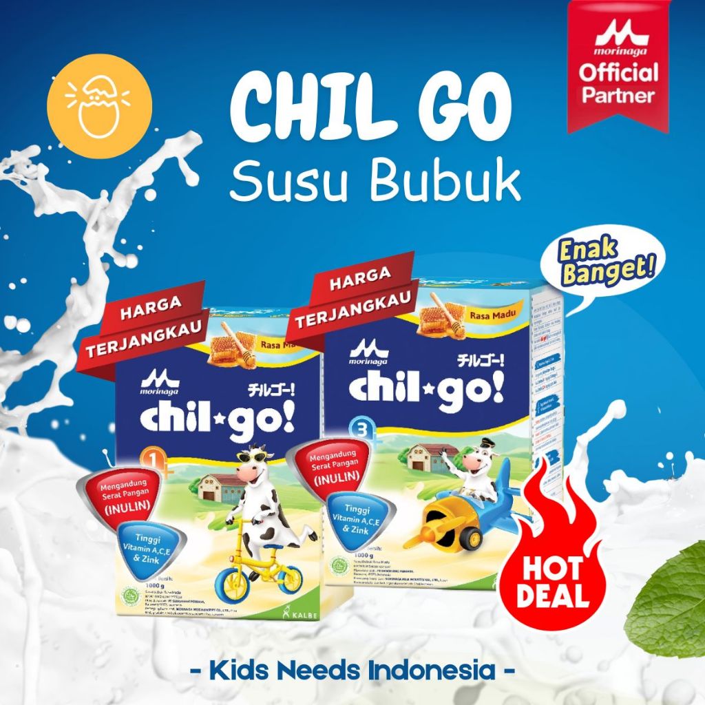 Jual Susu Morinaga Chil Go 1+ dan 3+ 270gr / 660gr / 950gr - Susu Bubuk ...