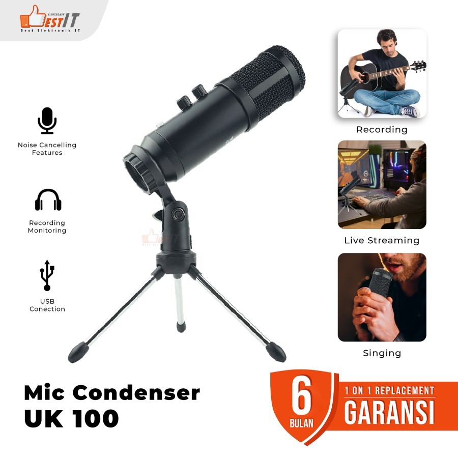 Jual Microphone Condenser UK100 with Noise Cancelling M-Tech Original ...