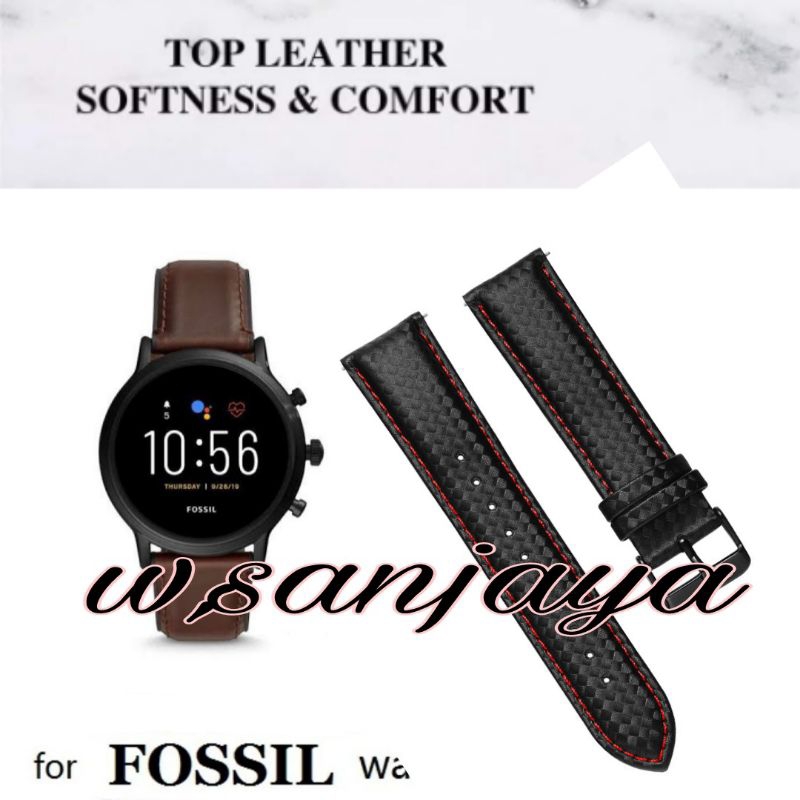 Jual TALI JAM FOSSIL EXPLORIST GEN 5 STRAP WATCH KULIT CARBON KARBON ...