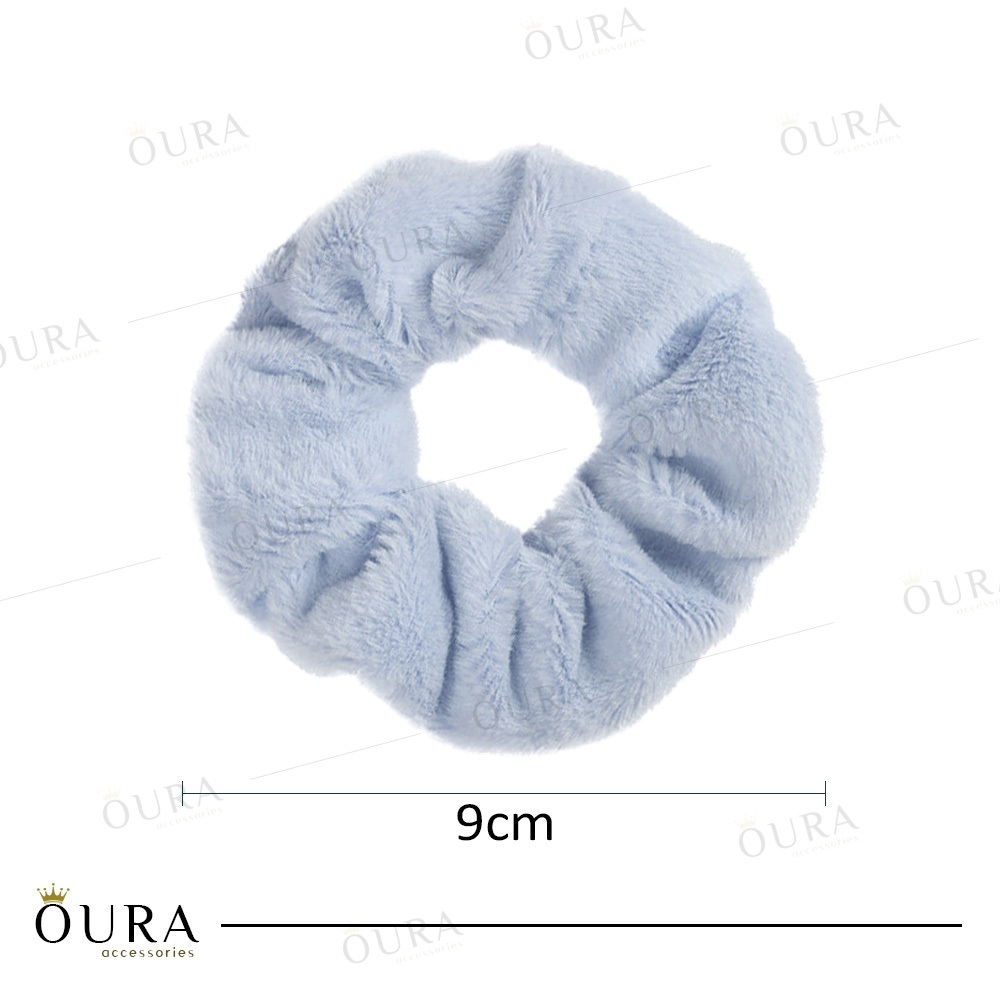 Jual Scrunchie Bulu Halus Motif Polos Ikat Rambut Korea Aesthetic ...